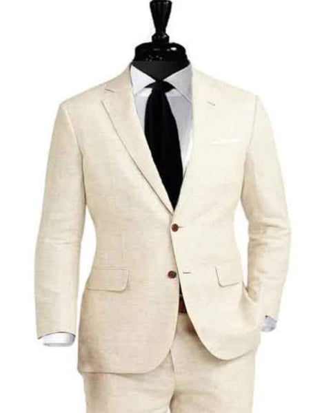 38 Linen Suit - Mens Summer Suits in Beige Color - Beach Wedding
