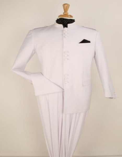 34 Apollo King Suit Men's 2 Piece Nehru Style Suits Apollo King White