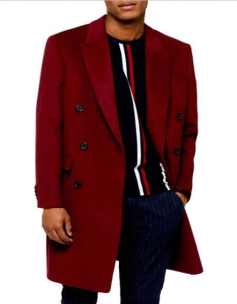 Coat Mens Overcoat - Topcoat For Men - Winter Fabric - men's Burgundy ...