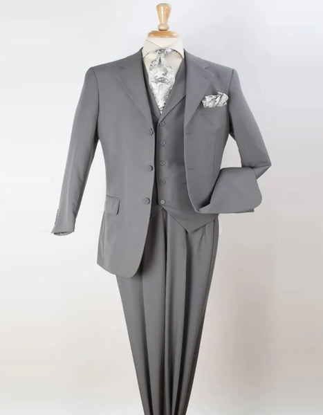 54 Light Grey Suit - Silver Gray Suit For Wedding - Mens Three Button ...