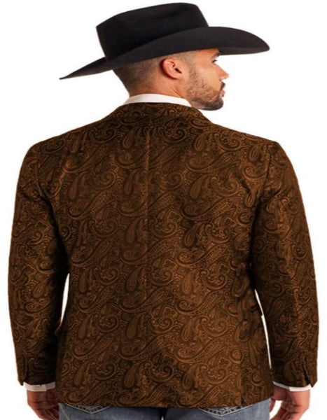 48 Mens Western Blazer - Paisley Pattern Cowboy Tuxedo Jacket in Color ...
