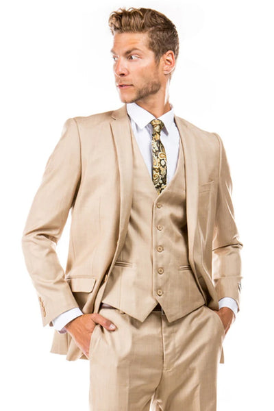 38 Tan Suits For Wedding - Tan Groomsmen Suits - Tan Slim Notch Lapel ...