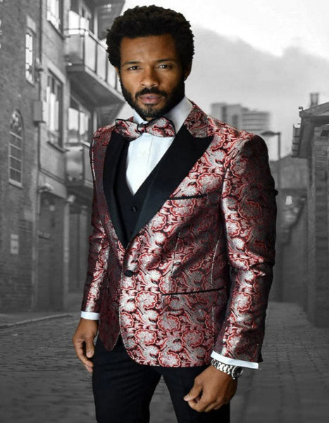 34 Mens One Button Vested Shiny Satin Pailey Peak Lapel Wedding Tuxedo ...