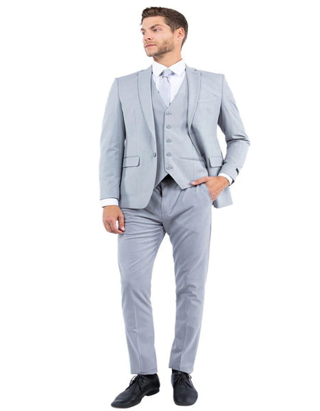 38 Light Grey Suit - Silver Gray Suit For Wedding - Men's Two Button ...