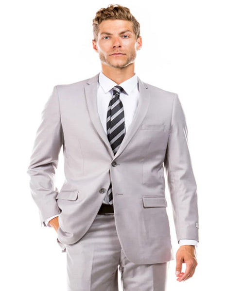 38 Light Grey Suit - Silver Gray Suit For Wedding - Men's Basic 2 ...