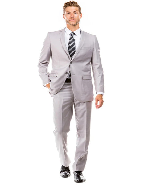 38 Light Grey Suit - Silver Gray Suit For Wedding - Men's Basic 2 ...