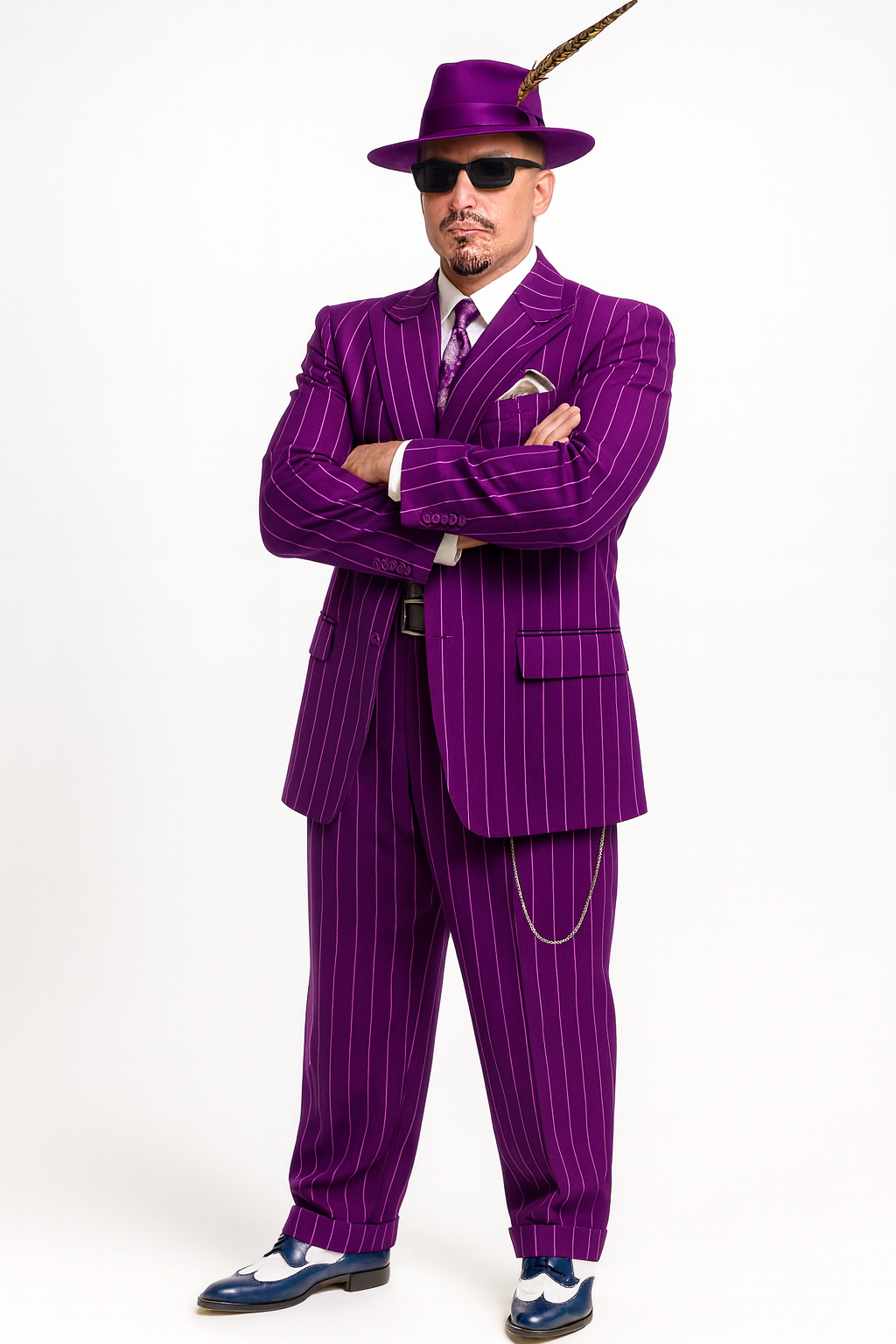 34 Purple Pinstripe Zoot Suit 3 Piece 1920s/1930s Gangster Outfit ...