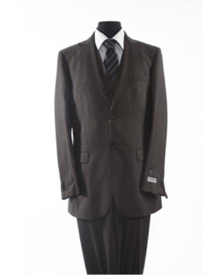 56 Men's Two Button 2 Piece Black Suit