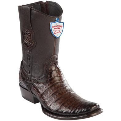6 Men's Wild West Caiman Belly Dubai Toe Short Boots 279B82