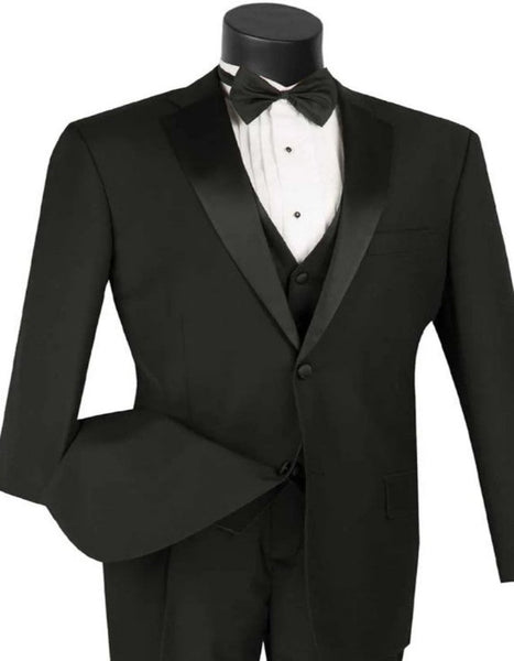 34 Black Tuxedo - Mens Wedding Suit Modern Fit Tuxedo - Black Prom Suit