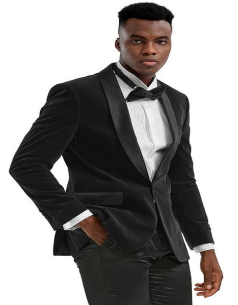 34 Black Tuxedo Slim Fit - Mens Wedding Suit Prom Tuxedo Jacket - Black ...