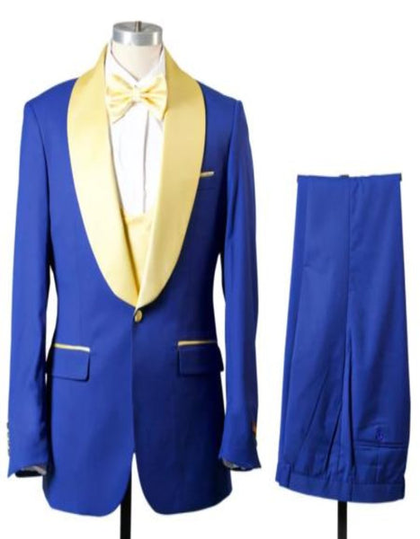 38 Blue Prom Suit For Men - Blue Homecoming Tuxedo With Vest Royal