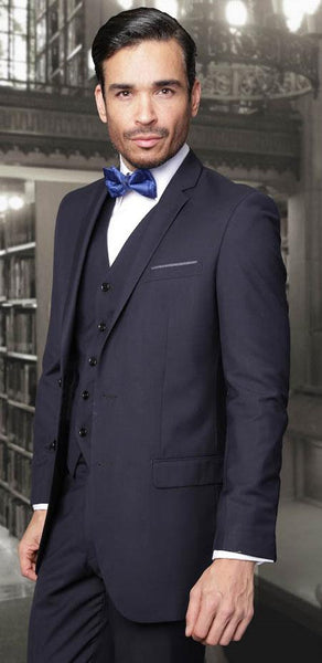 34 European cut Navy Slim Fit 3 piece Suits