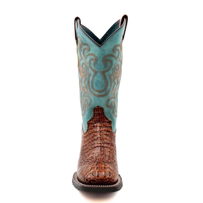 Ferinni Boot - Mens Dress Cowboy Boot - Ferrini Stampede Men's Print Crocodile Boots Handcrafted ...