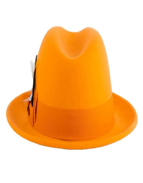 Tangerine Dress Hat 1920s Fedora Style - Mens Narrow Brim Crushable ...
