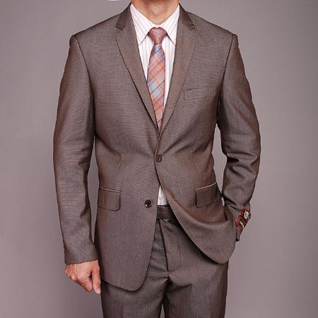 34 Men's Taupe styling Slim-fit Suit 2 Piece Suits - Two piece Business ...