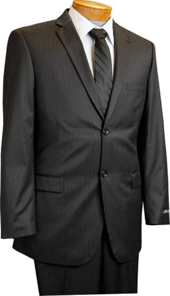 34 Men'S 2 Button Slim Cut Black Pinstripe Conservative Pattern Suit ...