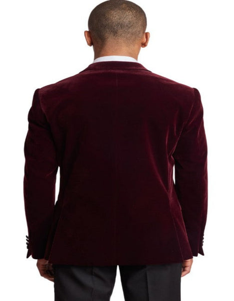 34 Double Breasted Tuxedo - Velvet Dinner Jacket with Pants in Color Maroon