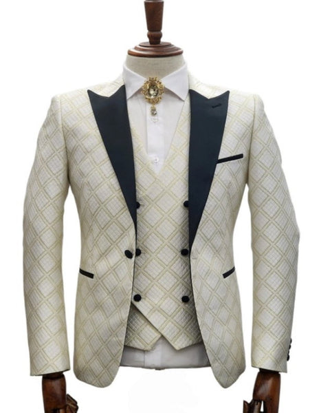 42 Ivory Wedding Suit - Cream Tuxedo Suit - Ivory Dinner Jacket Plus ...