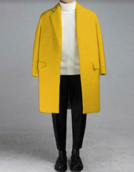 Coat Mens Overcoat - Topcoat For Men - Winter Fabric - Mens Yellow ...
