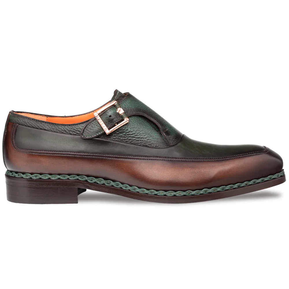 8 Mezlan Artesano Two-Toned Monk Strap Chocolate & Forest (21261)