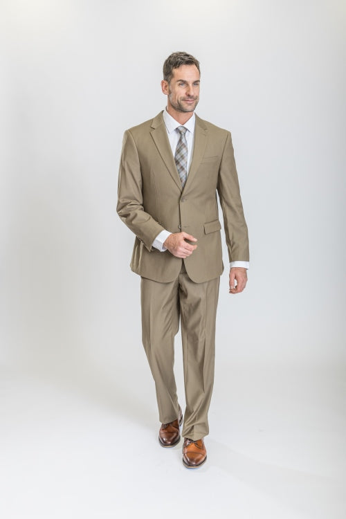 34 Caravelli Suit - Designer Caravelli Jacket and Pants in Color Solid Tan