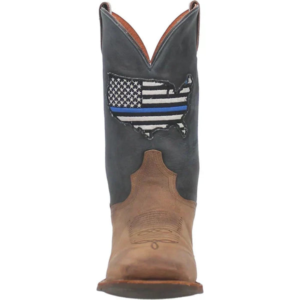 7D Dan Post Men's Thin Blue Line Genuine Leather Square Toe Boots - Sand