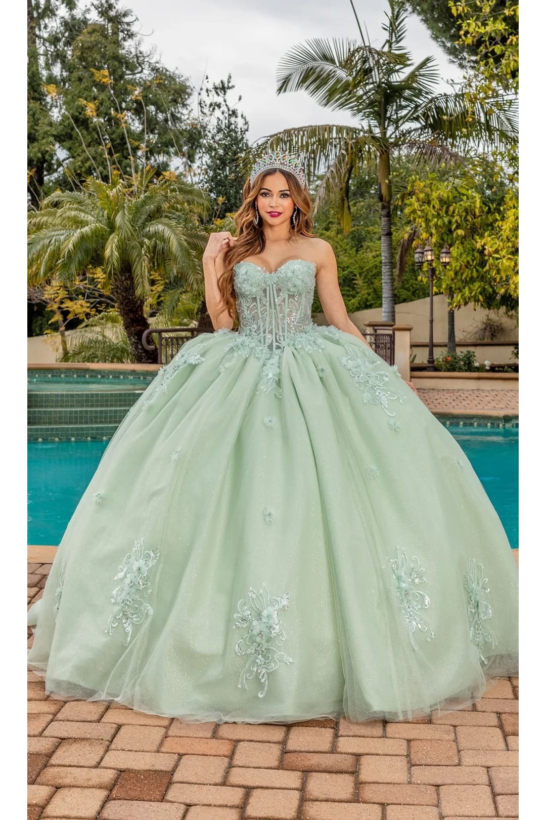 XS Dancing Queen Dresses DQ-1893 Sparkling Quinceañera Ball Gown