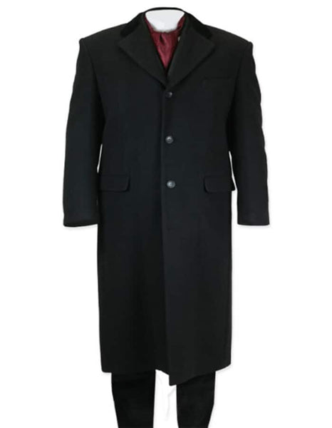 Coat Full Length Long men's Dress Topcoat - Winter coat in Black