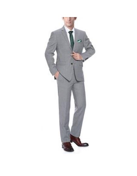 54 Renoir Suits - Renoir Fashion Mens Light Grey Classic Fit 2-Piece Suit