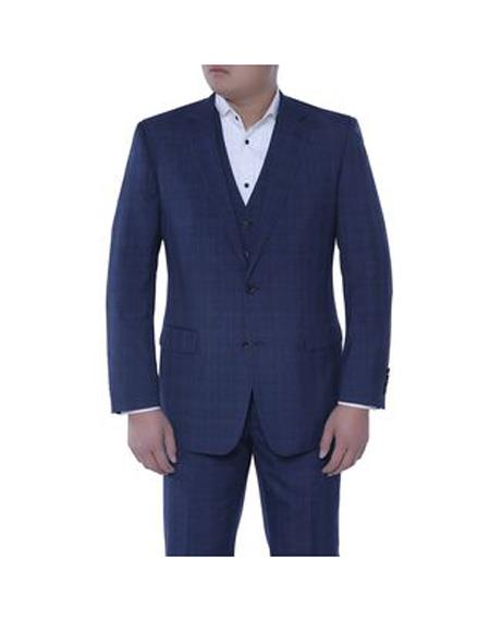 54 Renoir Suits - Renoir Fashion Verno Men's Dark Navy and Black Plaid ...