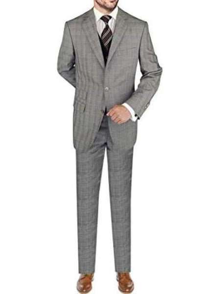 34 Slim Fit Suits Plaid Suit Taupe