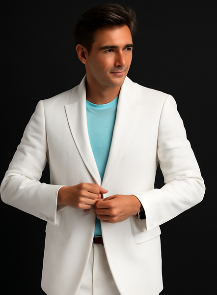 34 Mens Don Johnson Miami Vice White Suit Costume