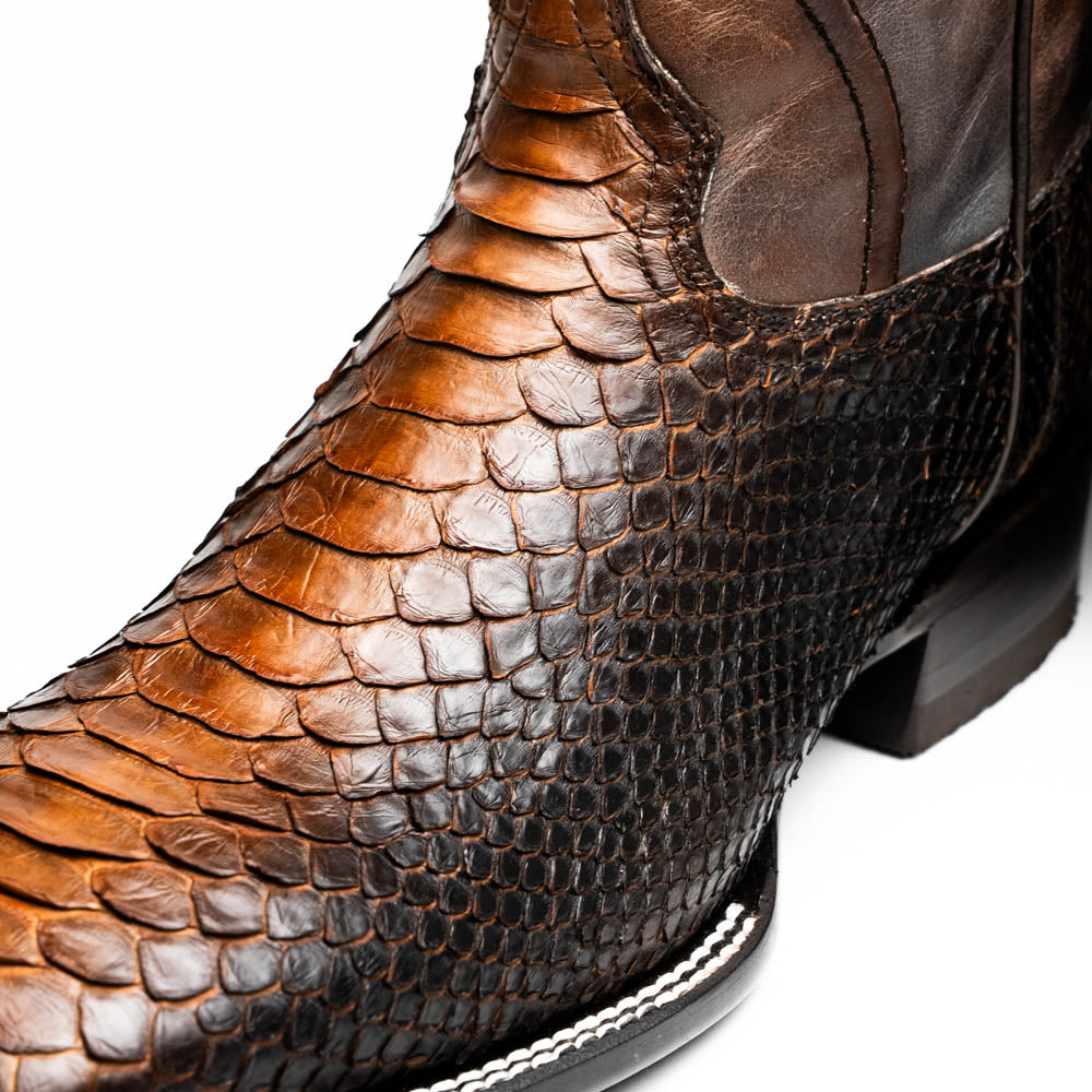 7 Marco Di Milano Missouri Lisboa Python Square Toe Cowboy Boots