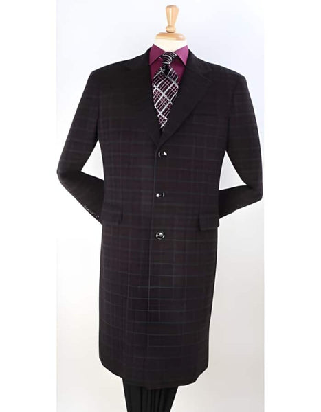 Coat Mens Overcoat - Topcoat For Men - Winter Fabric-Plaid Pattern ...
