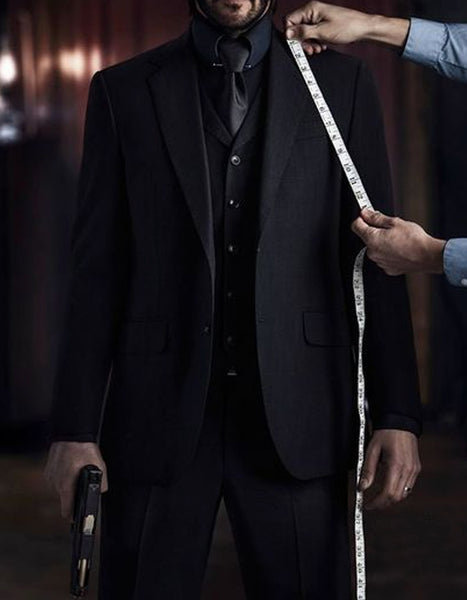 34 Mens John Wick Vested Black Suit Costume