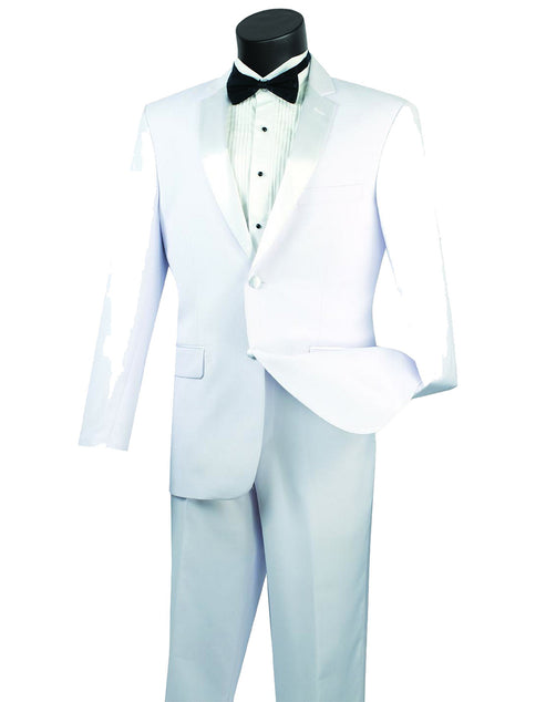 48 Mens Modern Fit Classic 2 button Tuxedo in White